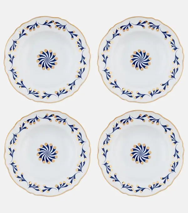 BITOSSI Marino Set Of 4 Porcelain Soup Plates - White