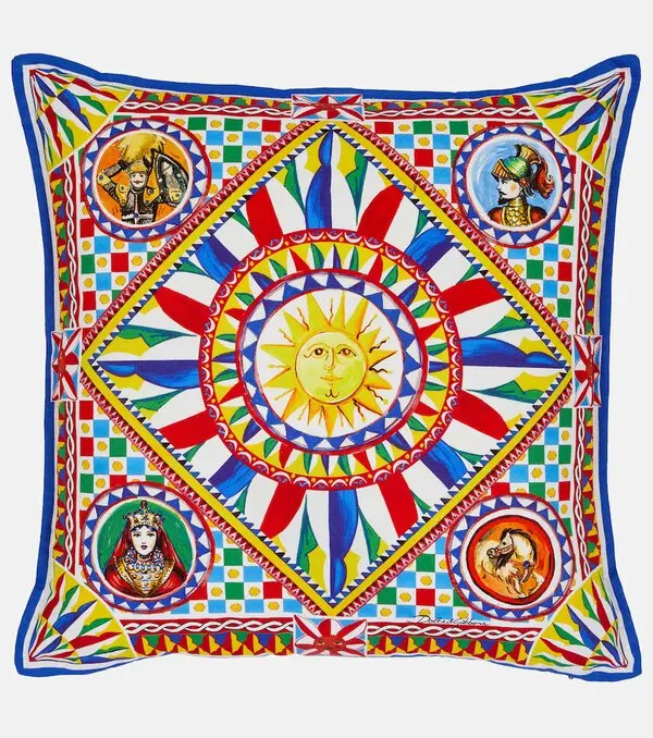 Dolce & Gabbana Printed Canvas Cushion - Multicoloured