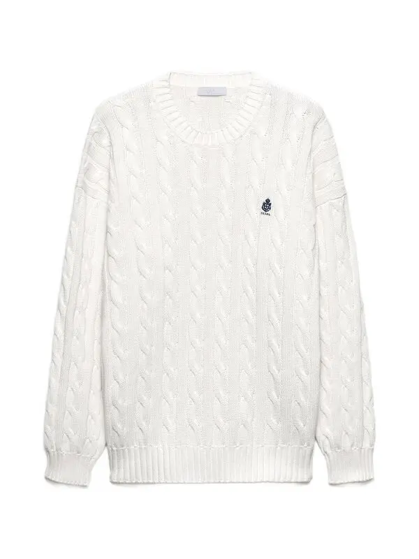 Prada Crewneck Knit Jersey Top