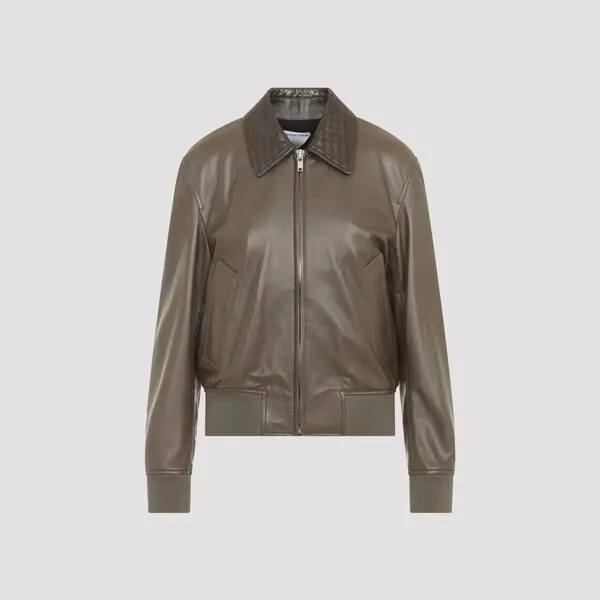 Bottega Veneta Lamb Leather Bomber Jacket