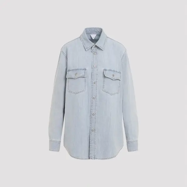 Bottega Veneta Cotton Chambra Shirt - Blue