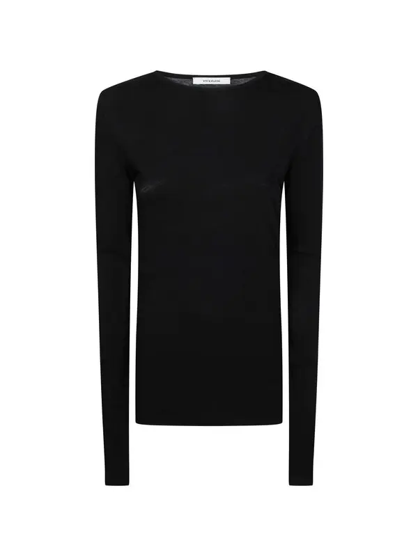 ENTIRE STUDIOS Round Neck Long Sleeve T-shirt For - Nero