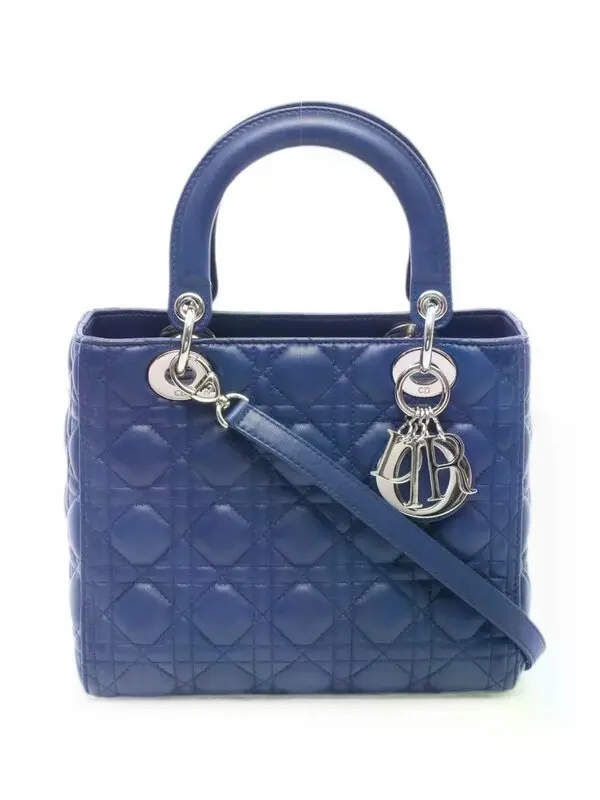 Dior 2000s Lady Cannage Tote Bag - Blue
