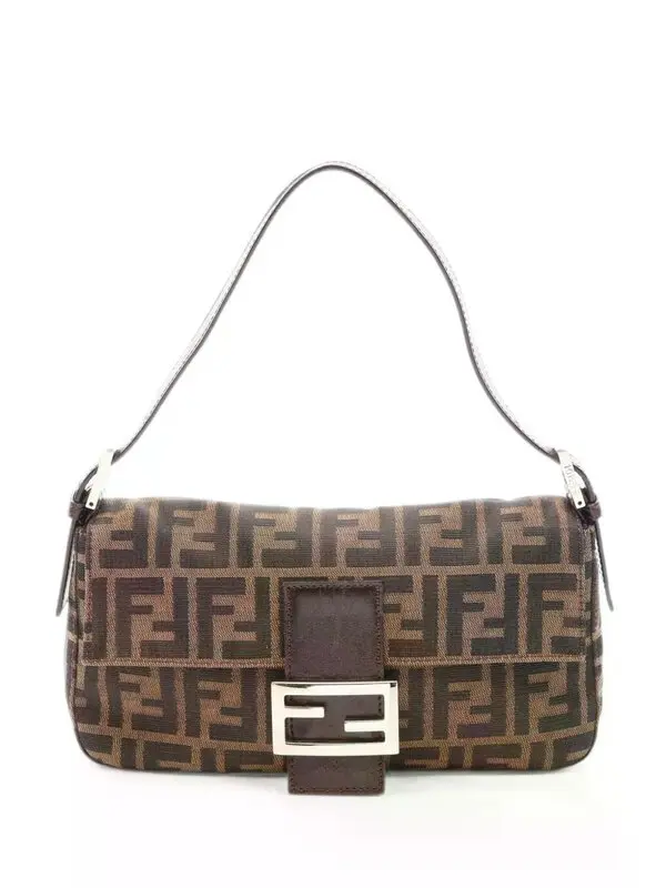 Fendi 2010s Zucca Mamma Baguette Handbag - Brown