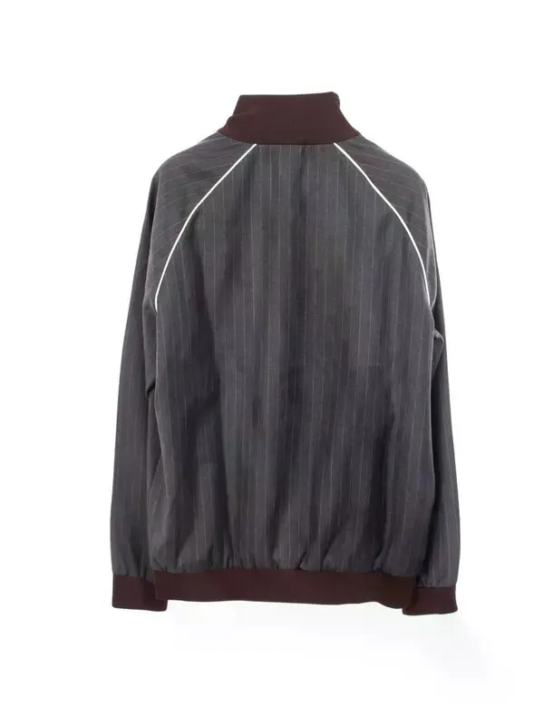 Miu Miu 2010s Pinstripe Logo-embroidered Jacket