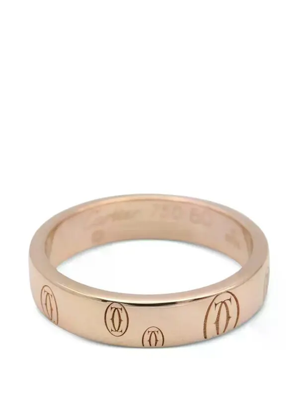Cartier 18k Rose Gold Engraved Logo Band Ring