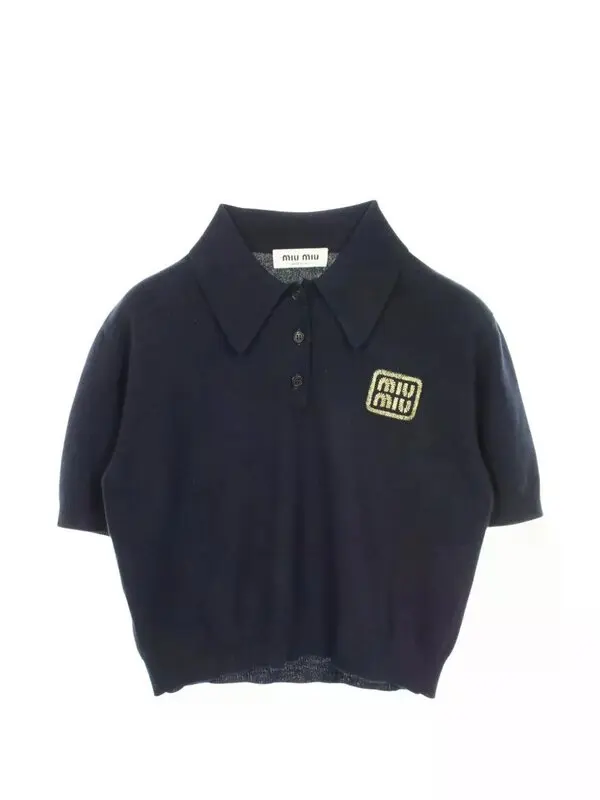 Miu Miu 2010s Logo-embroidered Polo Shirt - Blue