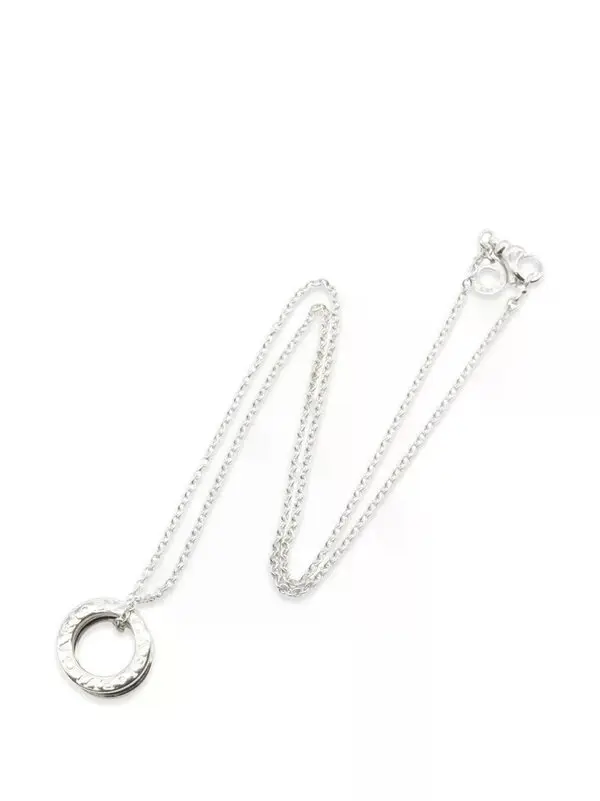 BVLGARI 18k White Gold B.zero1 Spiral Pendant Necklace - Silver