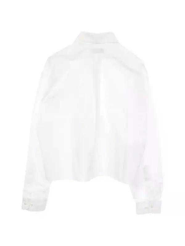 Miu Miu 2010s Poplin Logo-embroidered Shirt
