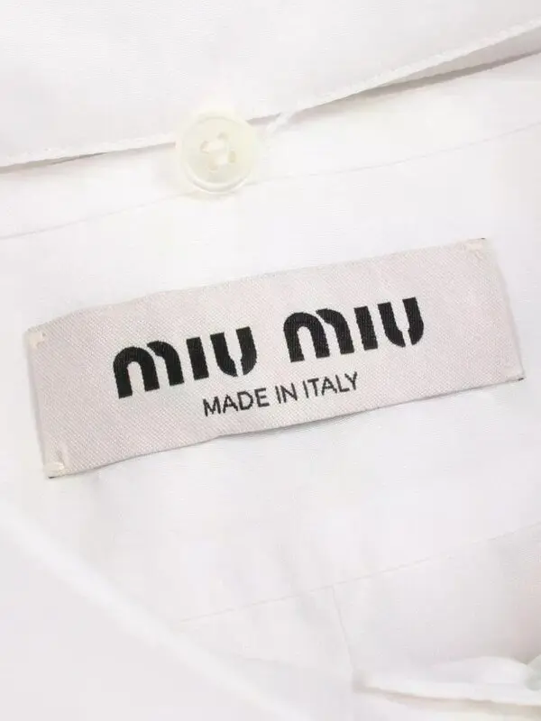Miu Miu 2010s Poplin Logo-embroidered Shirt