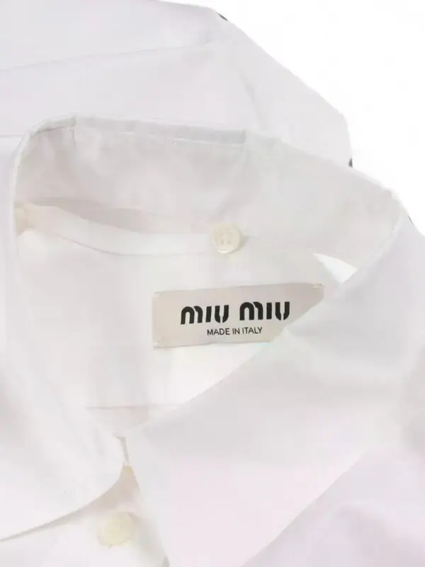 Miu Miu 2010s Poplin Logo-embroidered Shirt