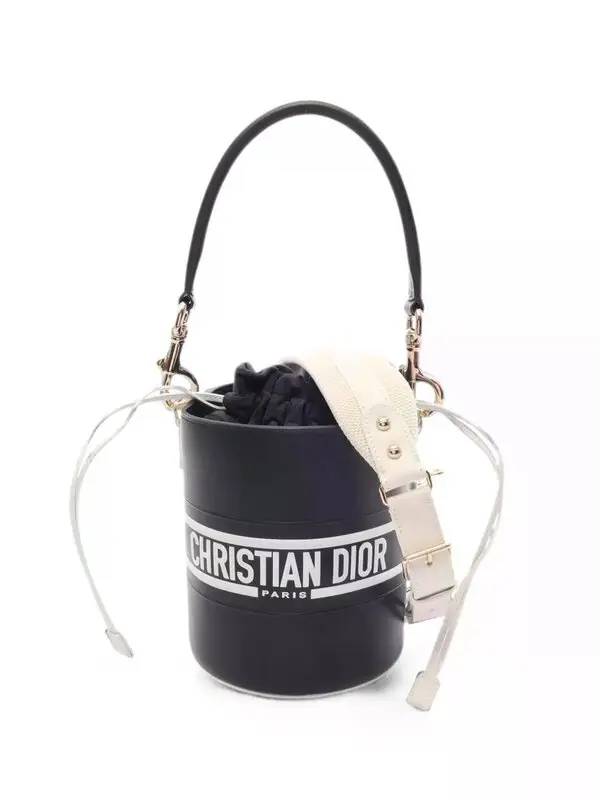 Dior 2010s Micro Vibe Leather Bucket Bag - Blue