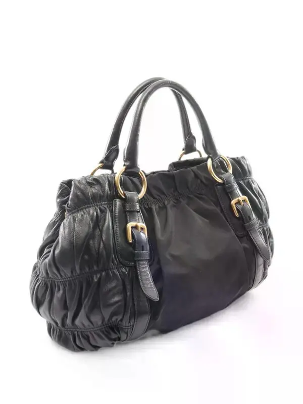 Prada 2000s Gaufre Buckled Tote Bag