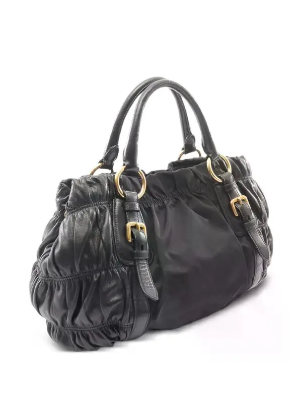 Prada Gaufre Buckled Tote Bag