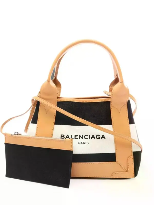 Balenciaga 2010s Navy Cabas Handbag - Black