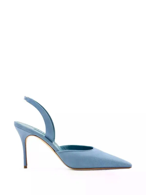 Manolo Blahnik Boreala Suede Pointed-toe Slingback Pumps