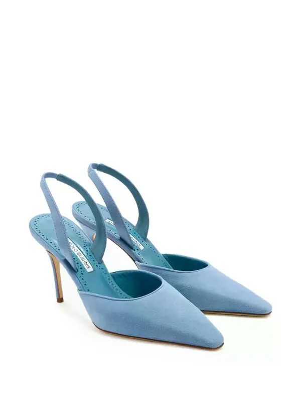 Manolo Blahnik Boreala Suede Pointed-toe Slingback Pumps