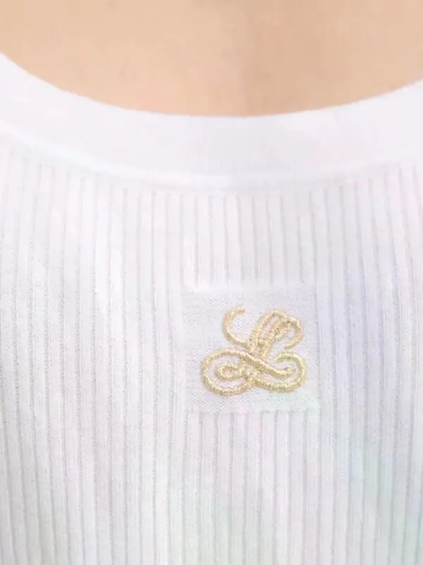 Luisa Spagnoli Ribbed Logo-embroidered Sleeveless Top