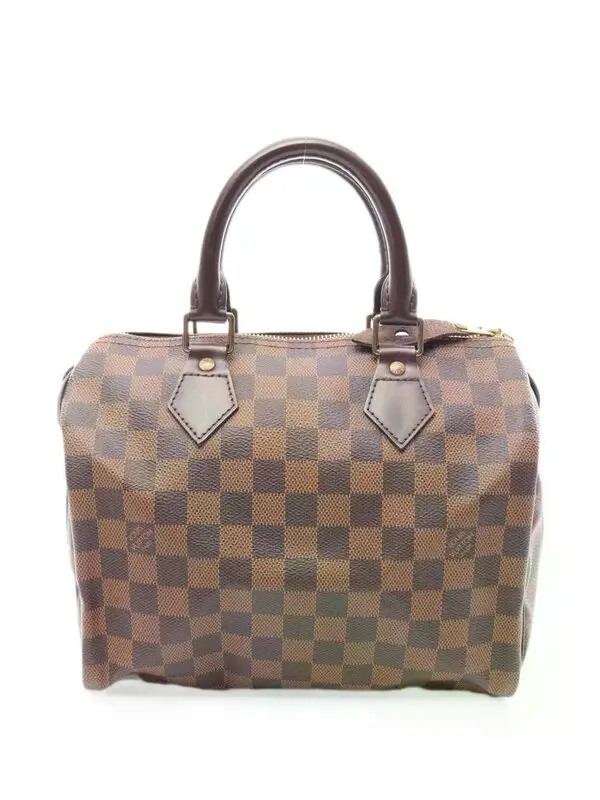 LOUIS VUITTON 2008 25 Damier Ebene Speedy Tote Bag