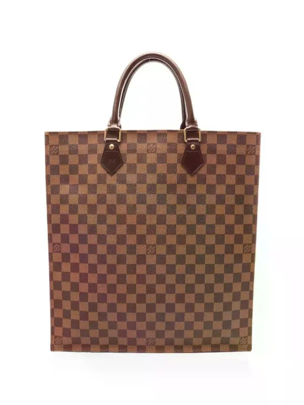 LOUIS VUITTON Sac Plat Damier Ébène Tote Bag - Brown