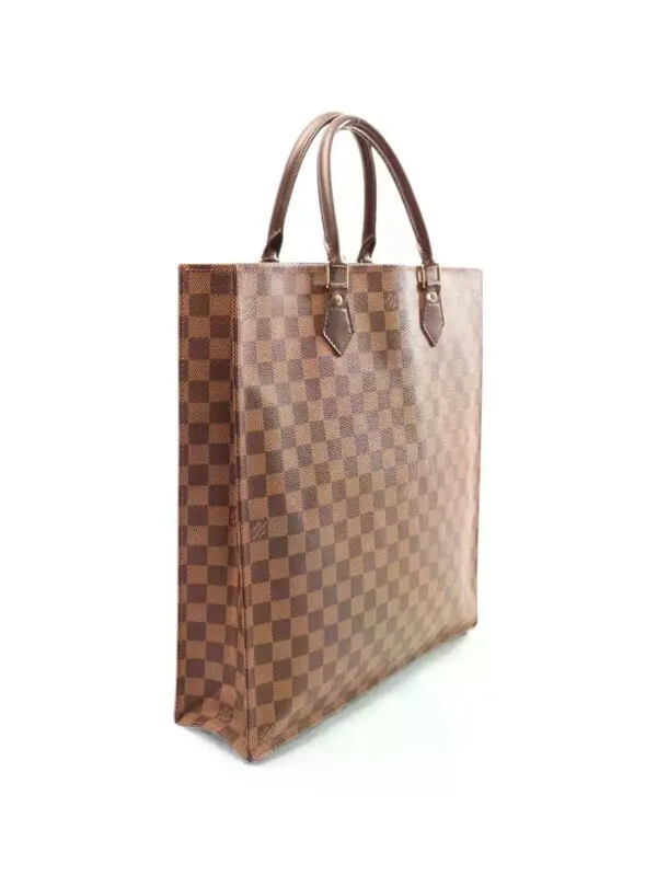 LOUIS VUITTON Sac Plat Damier Ébène Tote Bag - Brown