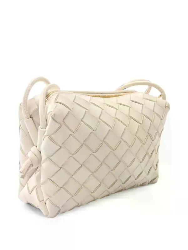Bottega Veneta 2000s Intrecciato Loop Shoulder Bag - White
