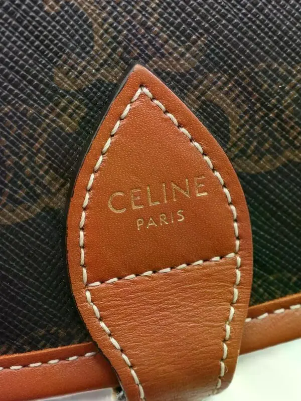 Celine 2010s Medium Folco Triomphe Shoulder Bag