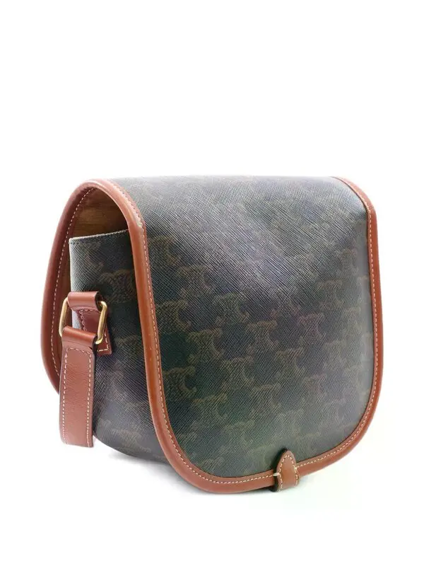 Celine Medium Folco Triomphe Shoulder Bag - Black