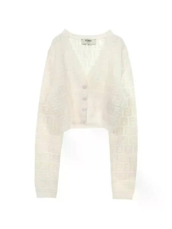 Fendi 2010s Zucca Cardigan - White
