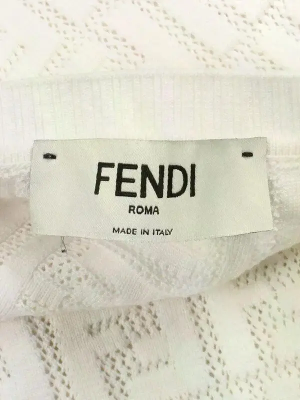 Fendi Zucca Monogram Cardigan - White