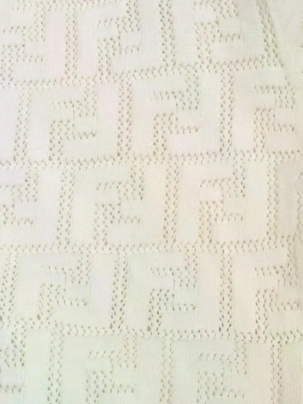 Fendi Zucca Monogram Cardigan - White