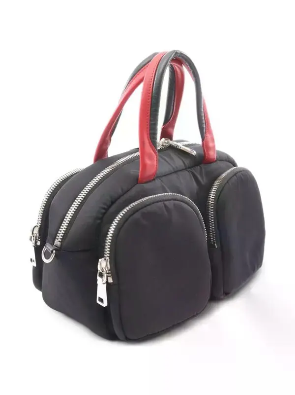 Prada Two-way Handbag With Triangle Logo - Black