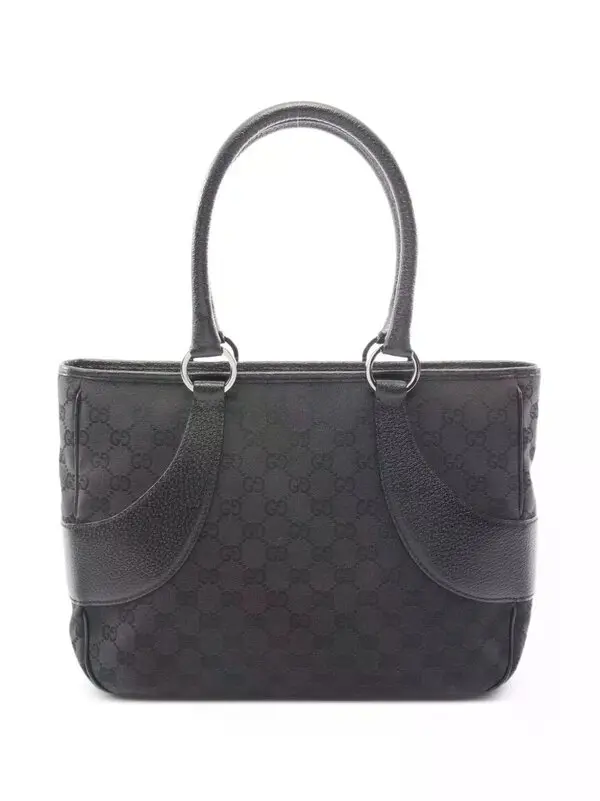 Gucci Gg Canvas Leather Trim Handbag