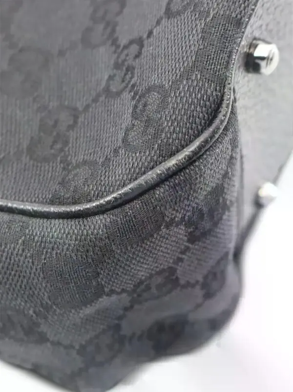 Gucci Gg Canvas Leather Trim Handbag