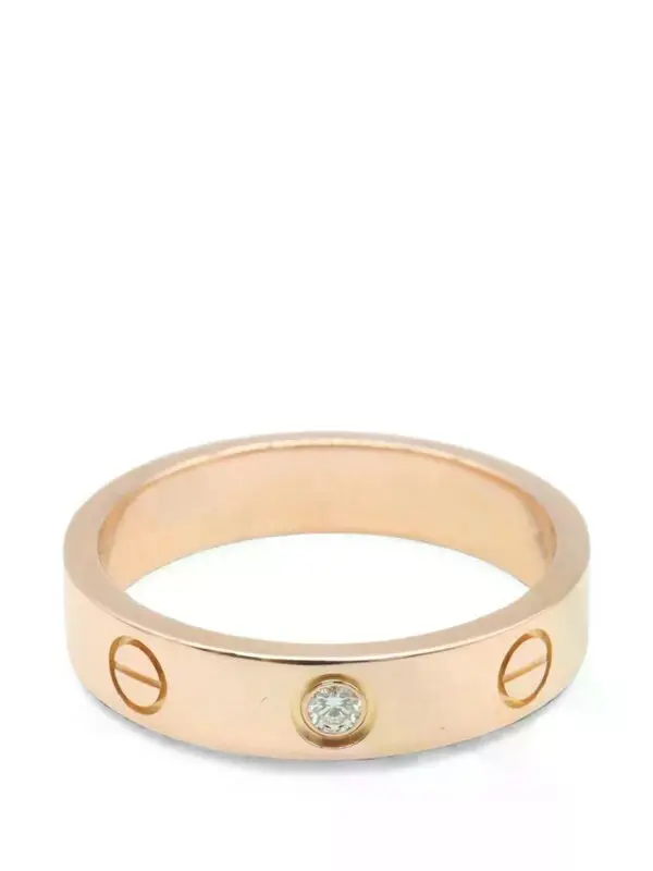 Cartier 18k Rose Gold Diamond Love Ring - Pink