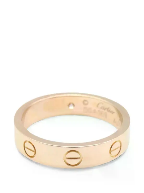 Cartier 18k Rose Gold Diamond Love Ring - Pink
