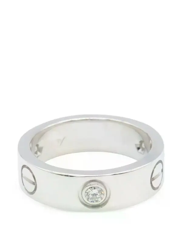 Cartier White Gold Diamond Love Ring - Silver