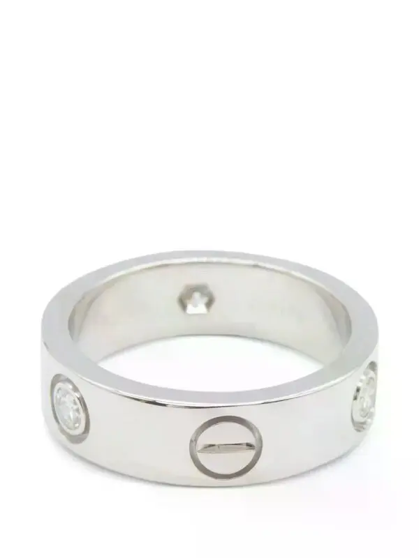 Cartier White Gold Diamond Love Ring - Silver