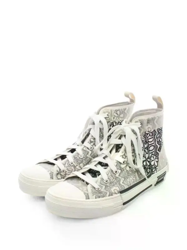 Dior X Shawn Stussy 2010s B23 Embroidery Sneakers - White