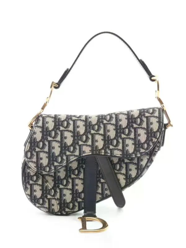 Dior 2010s Oblique Saddle Shoulder Bag - Blue