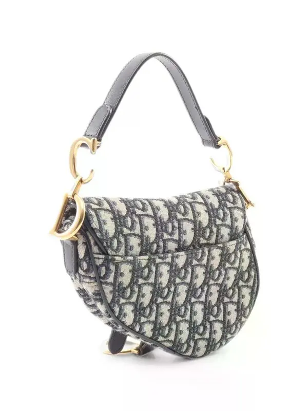 Dior 2010s Oblique Saddle Shoulder Bag - Blue