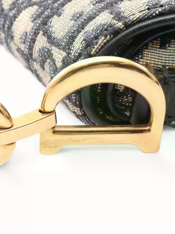 Dior 2010s Oblique Saddle Shoulder Bag - Blue