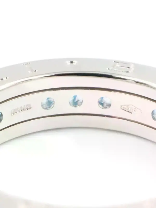 BVLGARI B.zero1 Ring With Blue Topaz In 18k White Gold