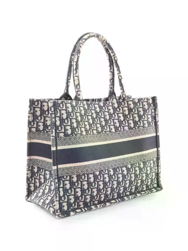 Dior 2010s Medium Book Tote Oblique Tote Bag - Blue