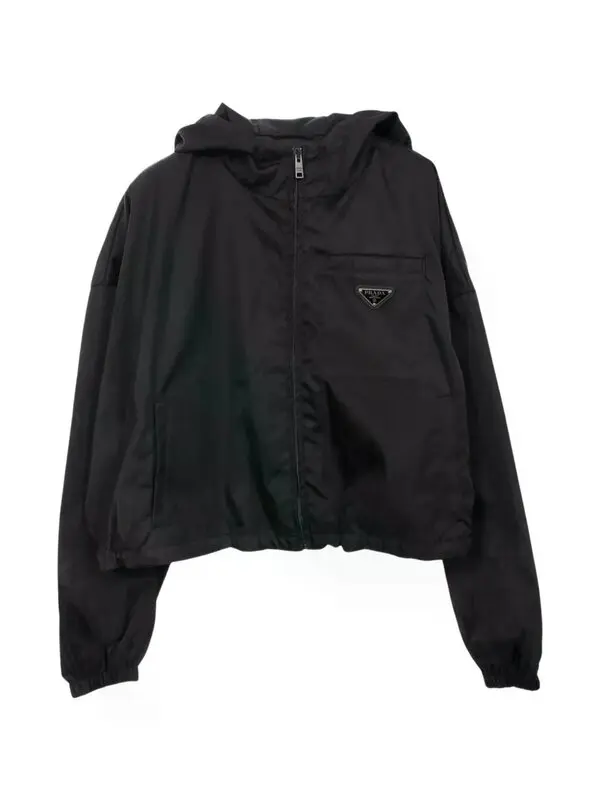 Prada 2010s Re-nylon Triangle Logo Hooded Jacket
