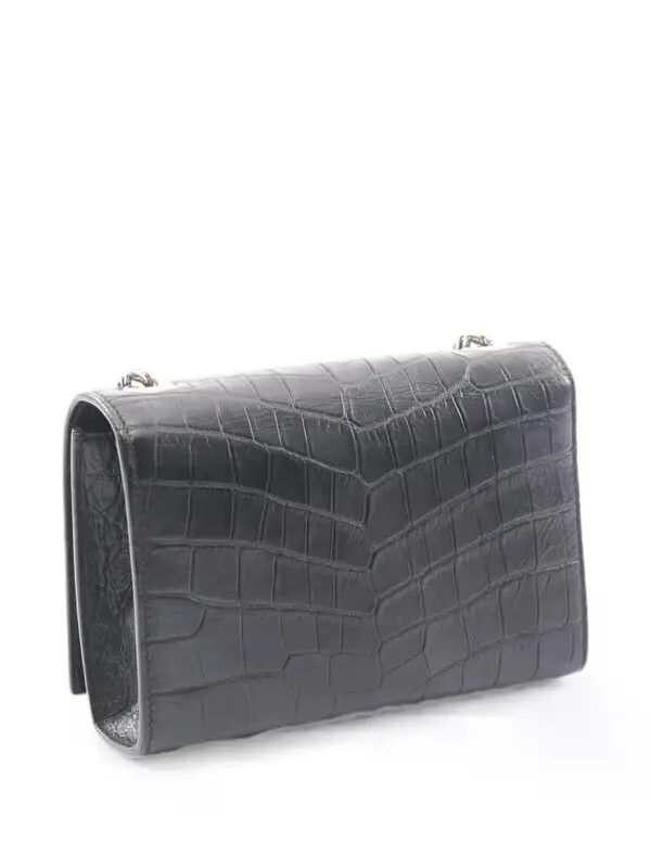 Saint Laurent 2010s Kate Croc-embossed Leather Shoulder Bag