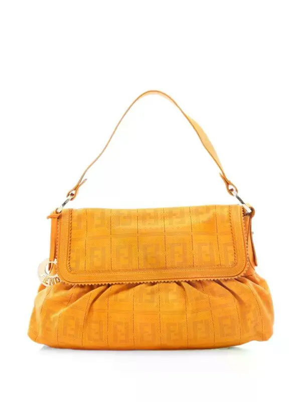 Fendi 2010s Zucca Punching Shoulder Bag