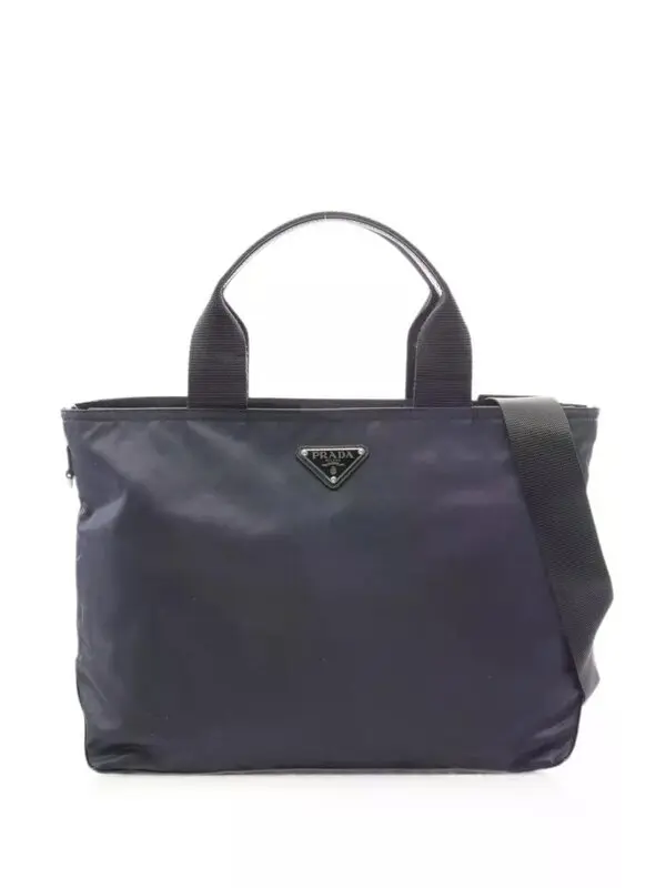 Prada 2010s Vela 2way Saffiano-leather Tote Bag - Blue