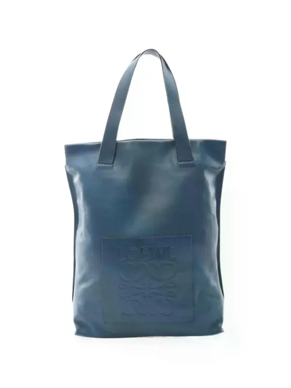 Loewe 2010s Anagram Leather Tote Bag - Blue