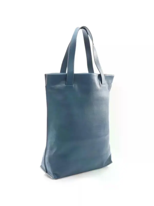 Loewe Anagram Embossed Leather Tote Bag - Blue